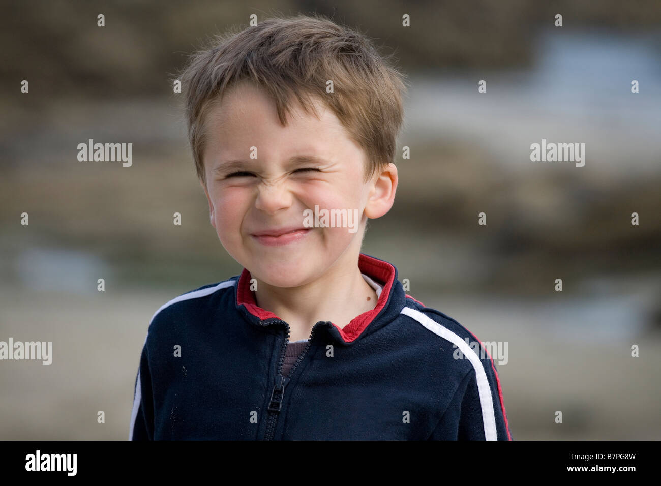 Boy England Happy Kid Kids Six Smile Smiling Uk Stock Photo - Alamy