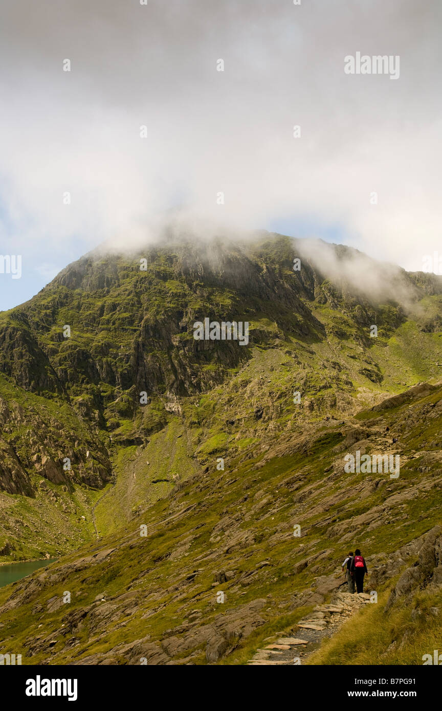Summit of Mount Snowdon in clouds Wales Stock Photo - Alamy