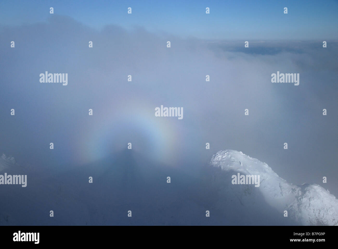Brocken Spectre atmospheric effect circular rainbow mid air shadow from ...