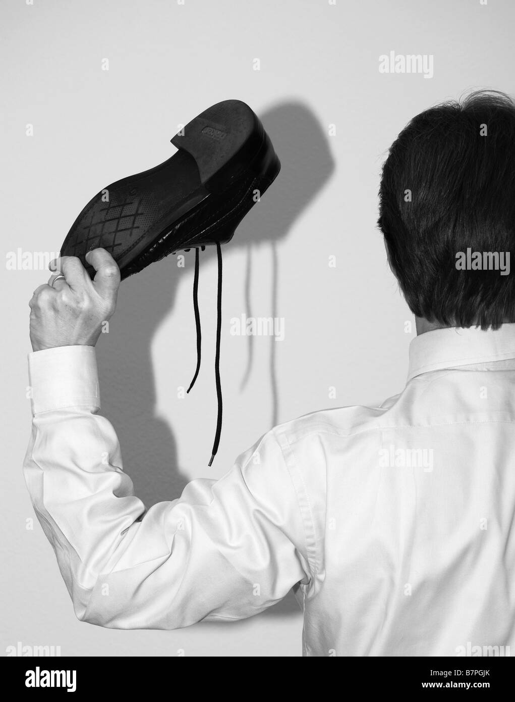 Image portraying the action of throwing a shoe, Arab insult Stock Photo ...