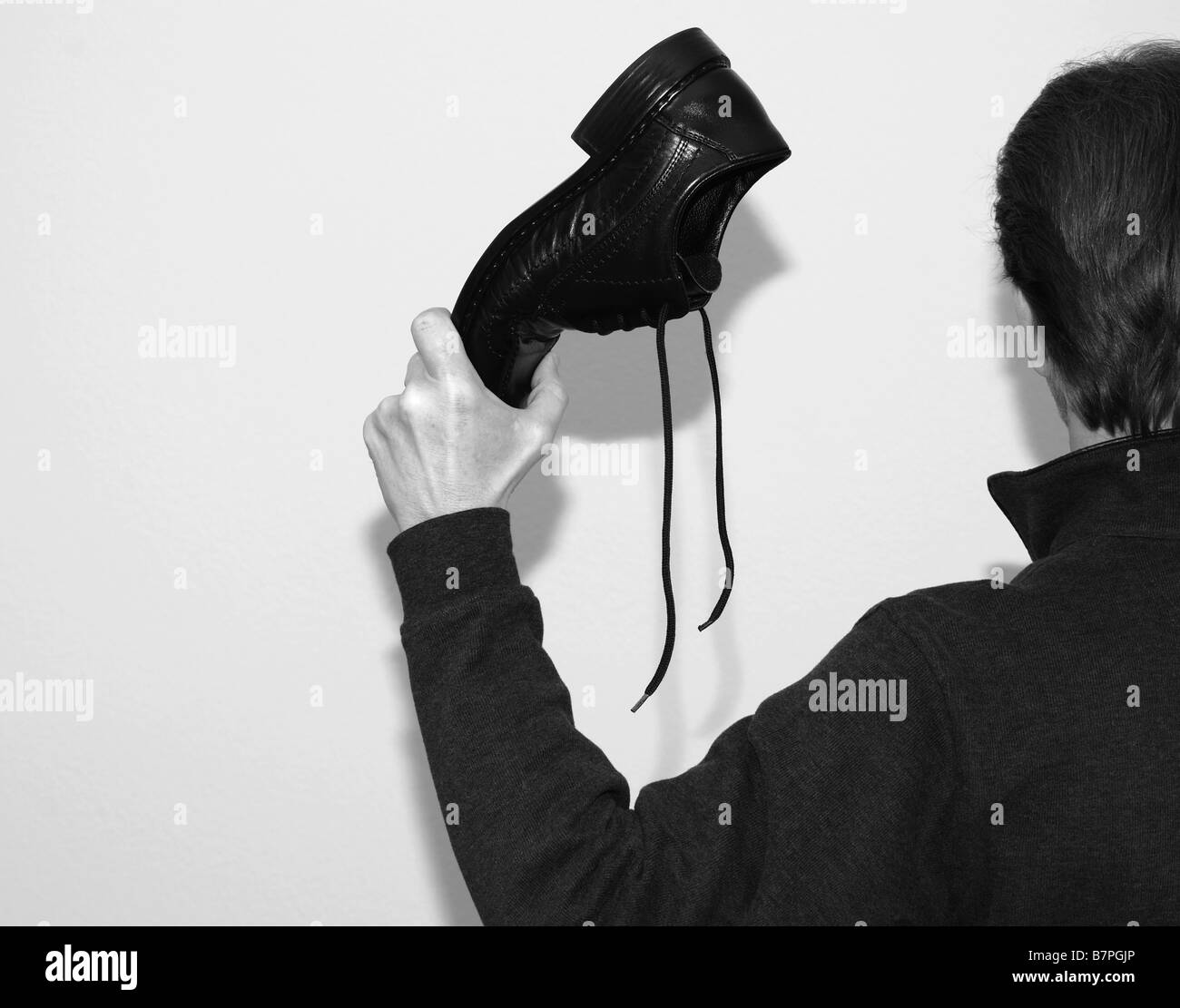 Image portraying the action of throwing a shoe, Arab insult Stock Photo ...