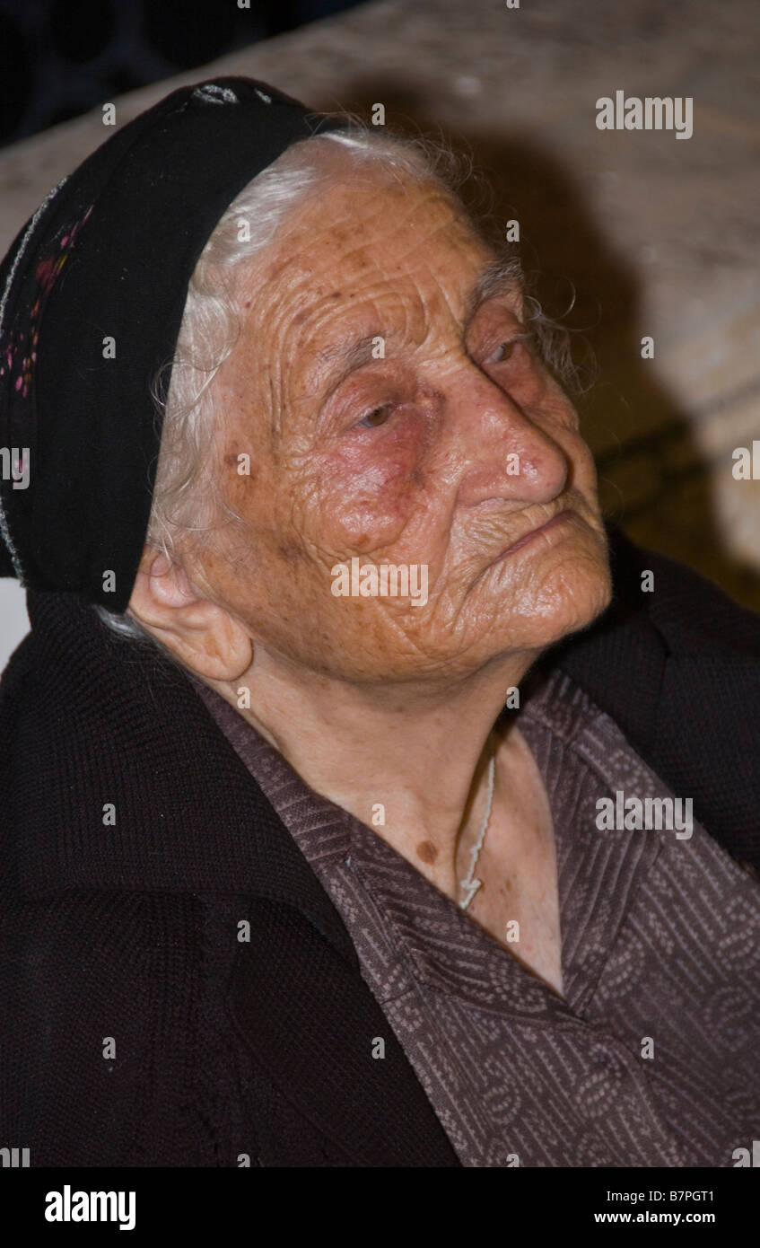 Elderly Cypriot lady at the 24th Ayia Napa Festival on the Eastern ...