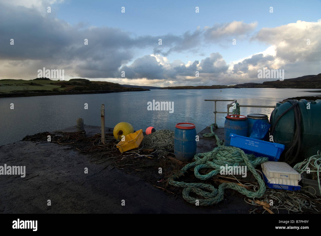 Fishing pier at Loch Dunvegan, Isle of Skye, Scotland Stock Photo - Alamy
