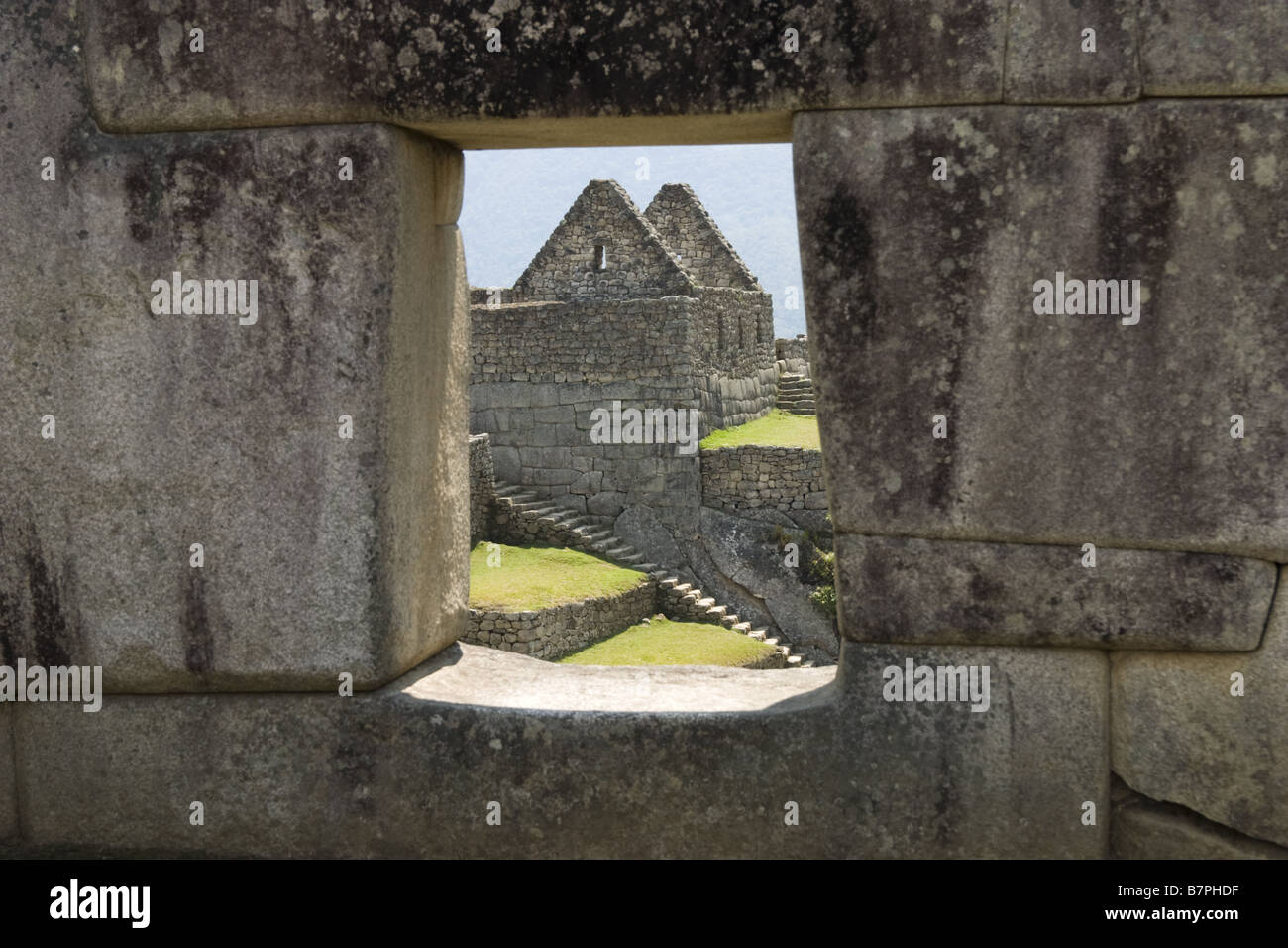 View through window, Machu Picchu, Peru Stock Photo - Alamy