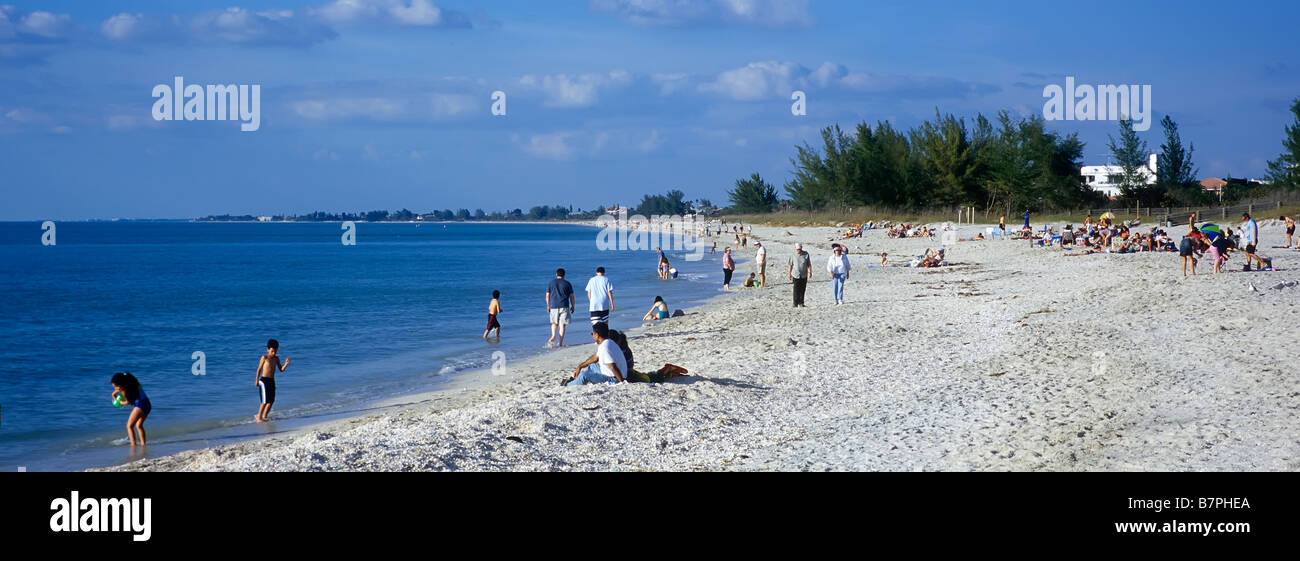 Panoramic of North jetty Beach on the Gulf of Mexico in Nokomis Florida ...