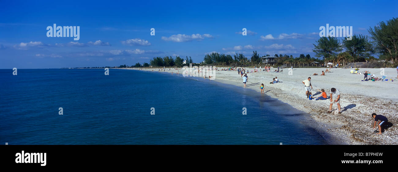 Panoramic of North jetty Beach on the Gulf of Mexico in Nokomis Florida ...