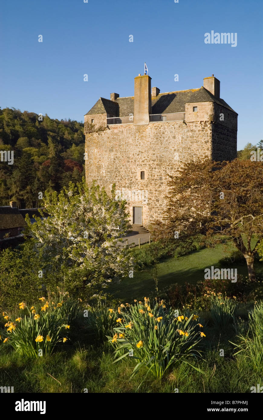 Neidpath castle near Peebles Tower House River Tweed Scottish Borders ...