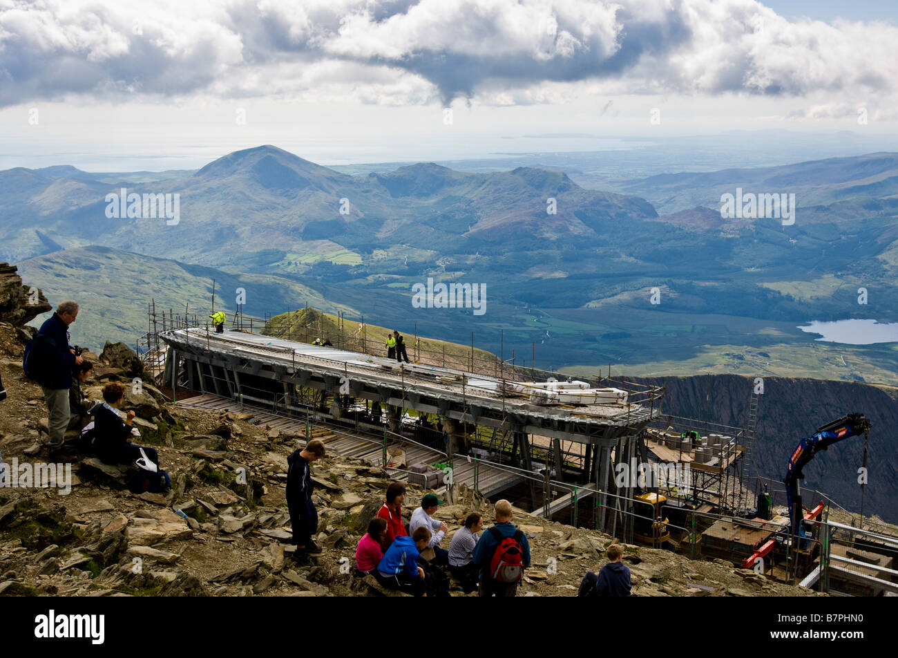 New visitor centre building work at top of mount Snowdon Wales Stock ...