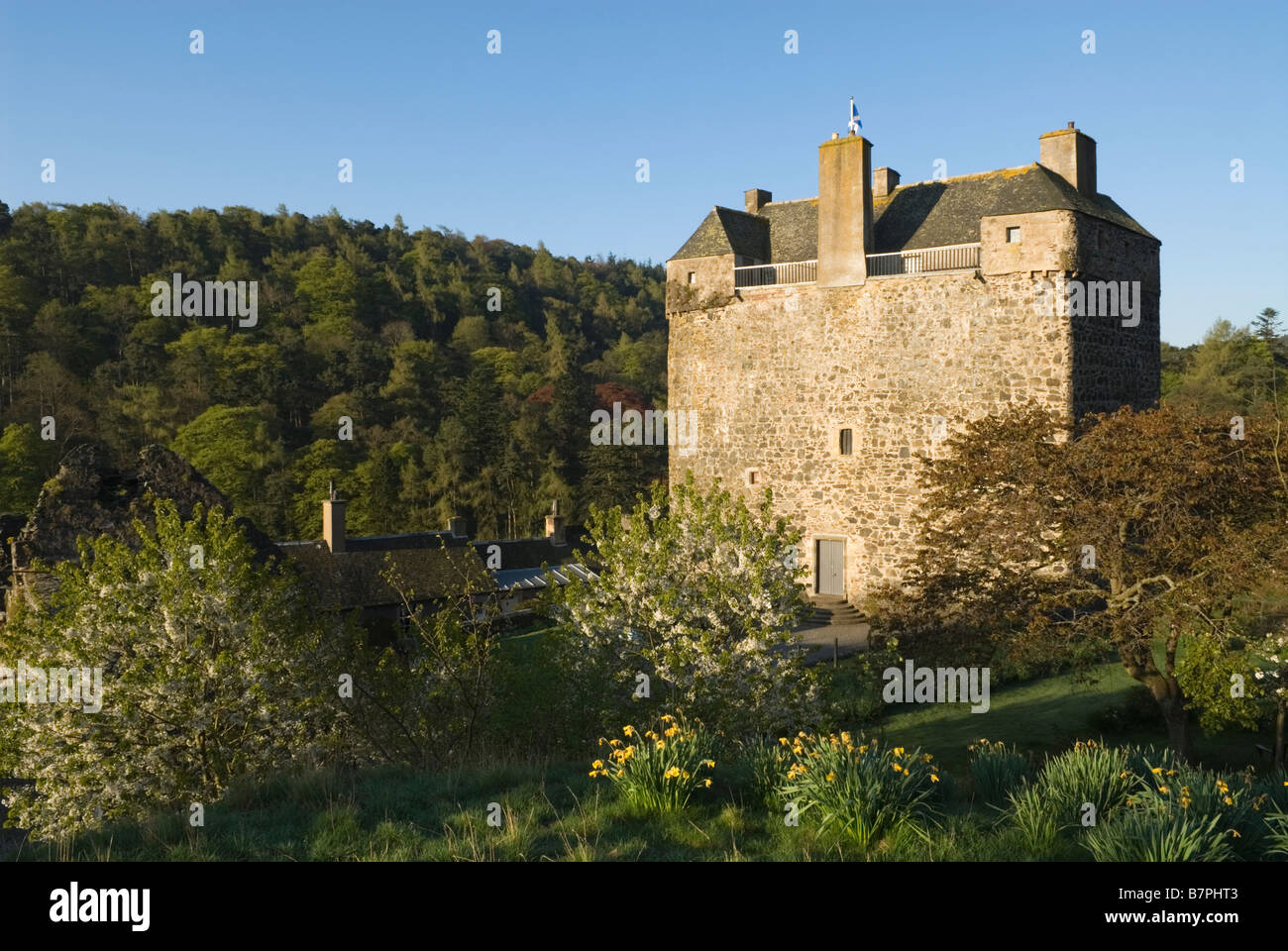 Neidpath castle near Peebles Tower House River Tweed Scottish Borders ...