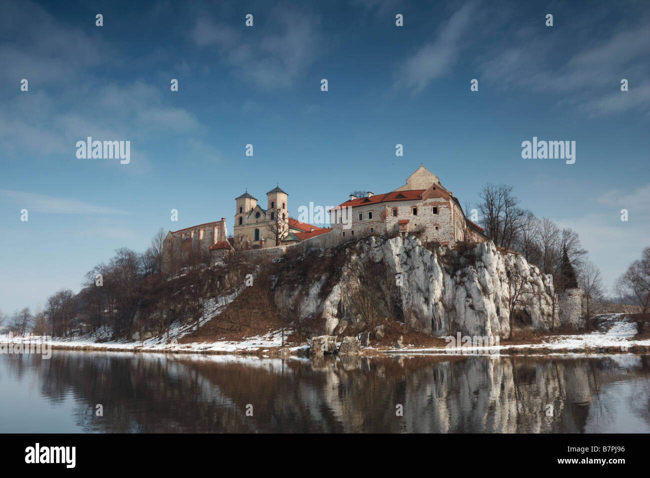 Benedictine Abbey in Tyniec in winter Stock Photo - Alamy