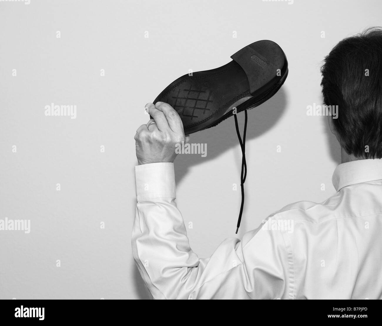 Image portraying the action of throwing a shoe, Arab insult Stock Photo ...