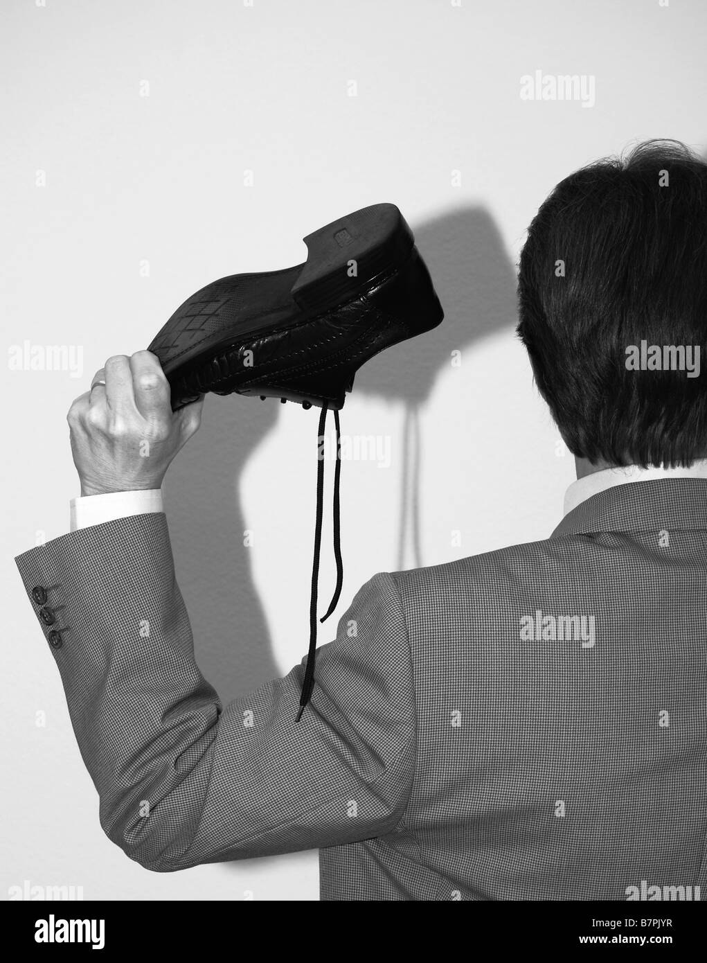 Image portraying the action of throwing a shoe, Arab insult Stock Photo ...