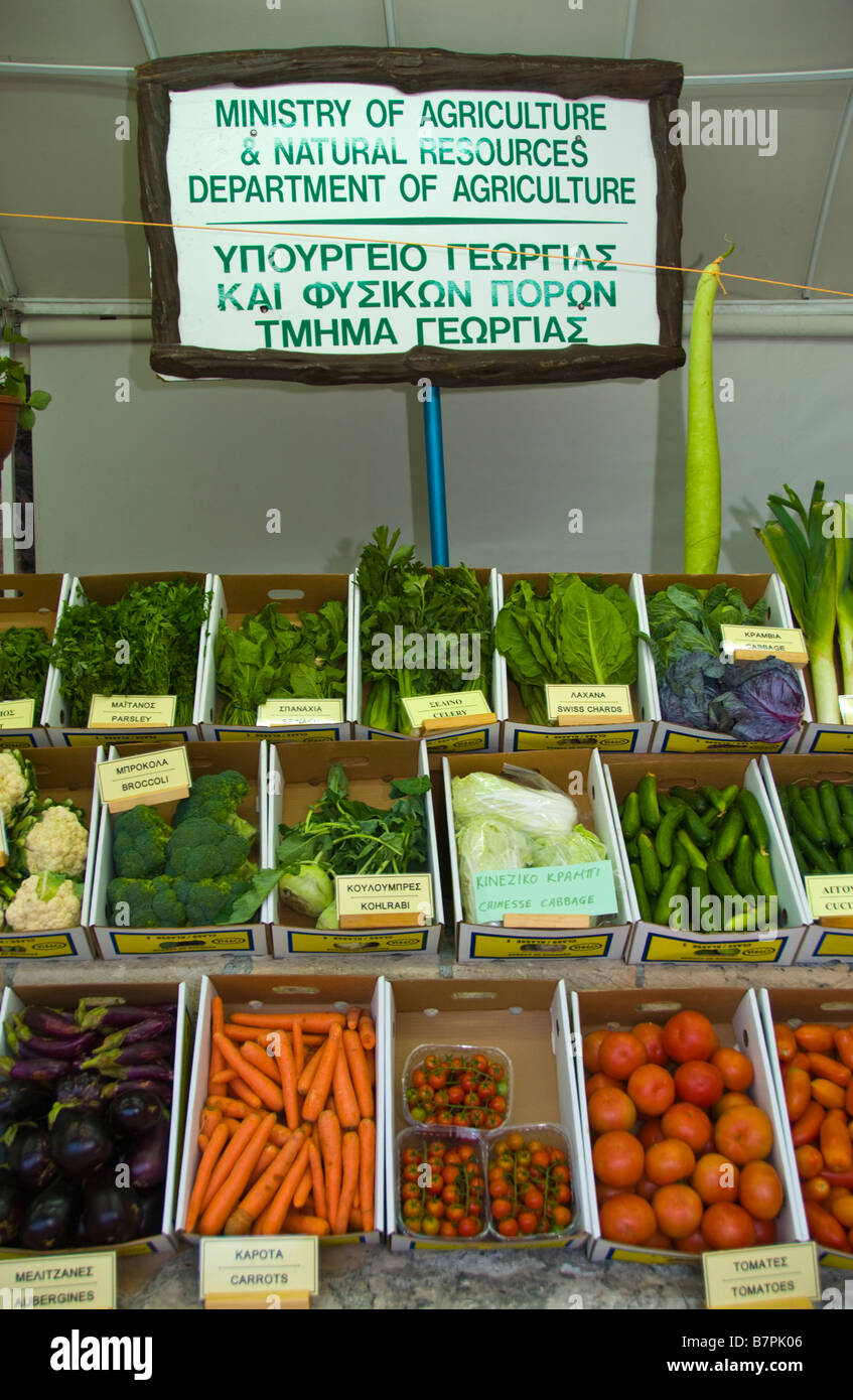 Display of Cypriot vegetable produce at the 24th Ayia Napa Festival on ...
