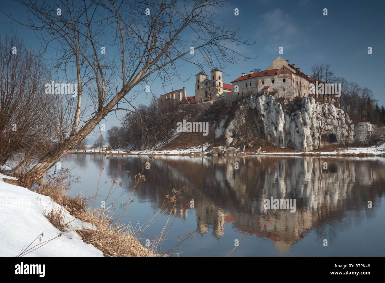 Benedictine Abbey in Tyniec in winter Stock Photo - Alamy