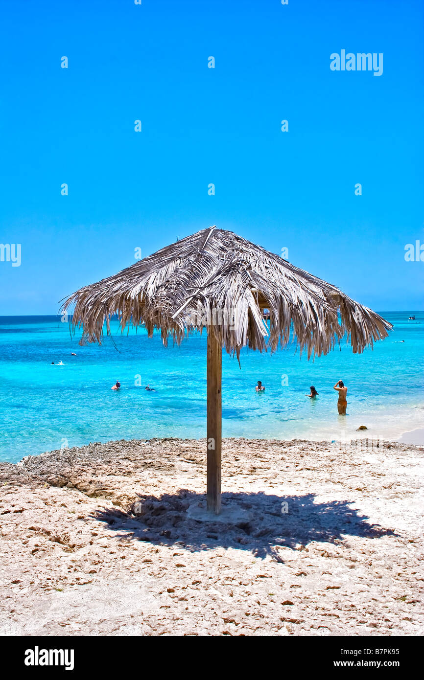 Cabana Huts on the west coast of Aruba Stock Photo - Alamy