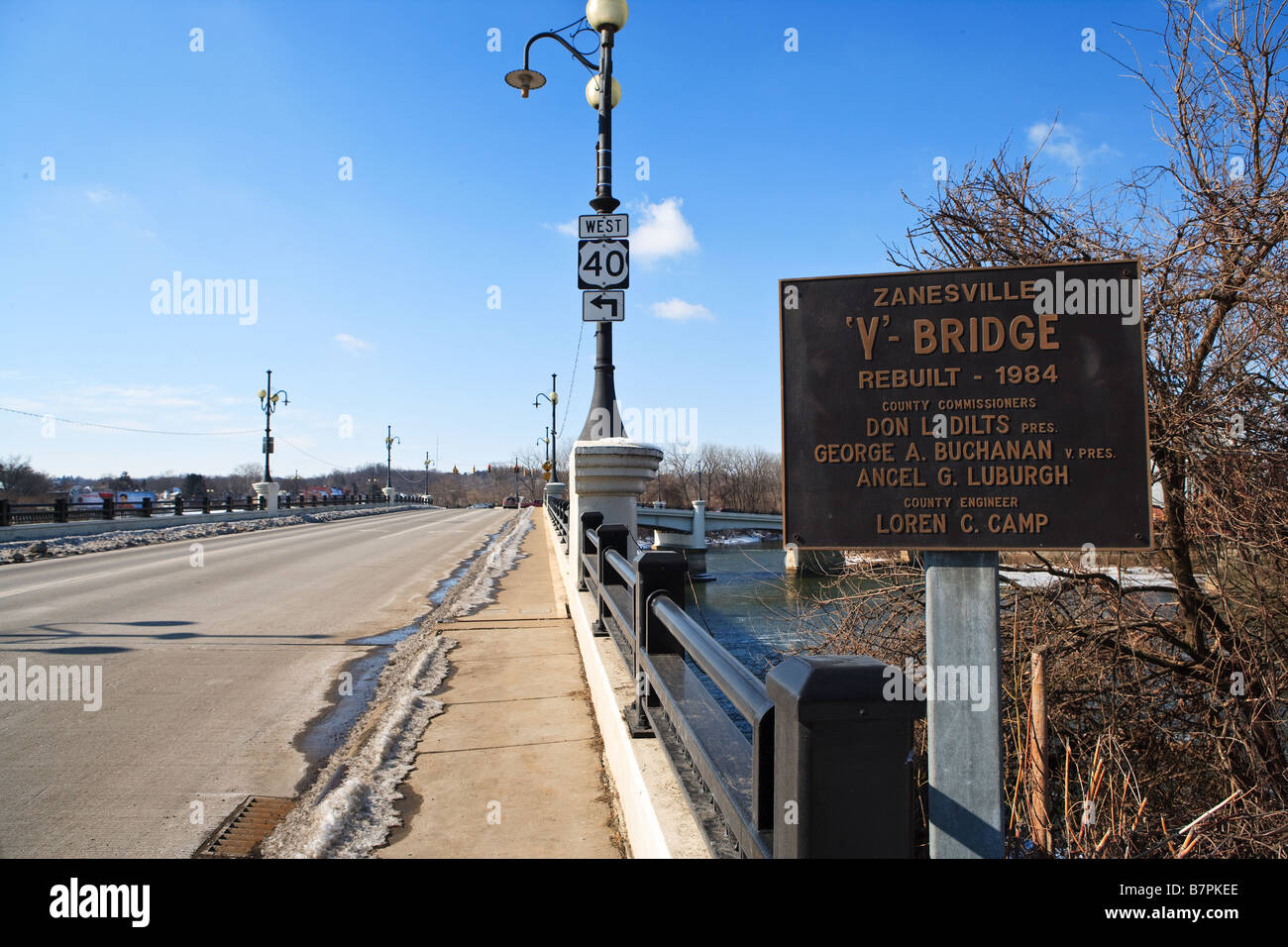 The "Y" Bridge in Zanesville Ohio Stock Photo - Alamy