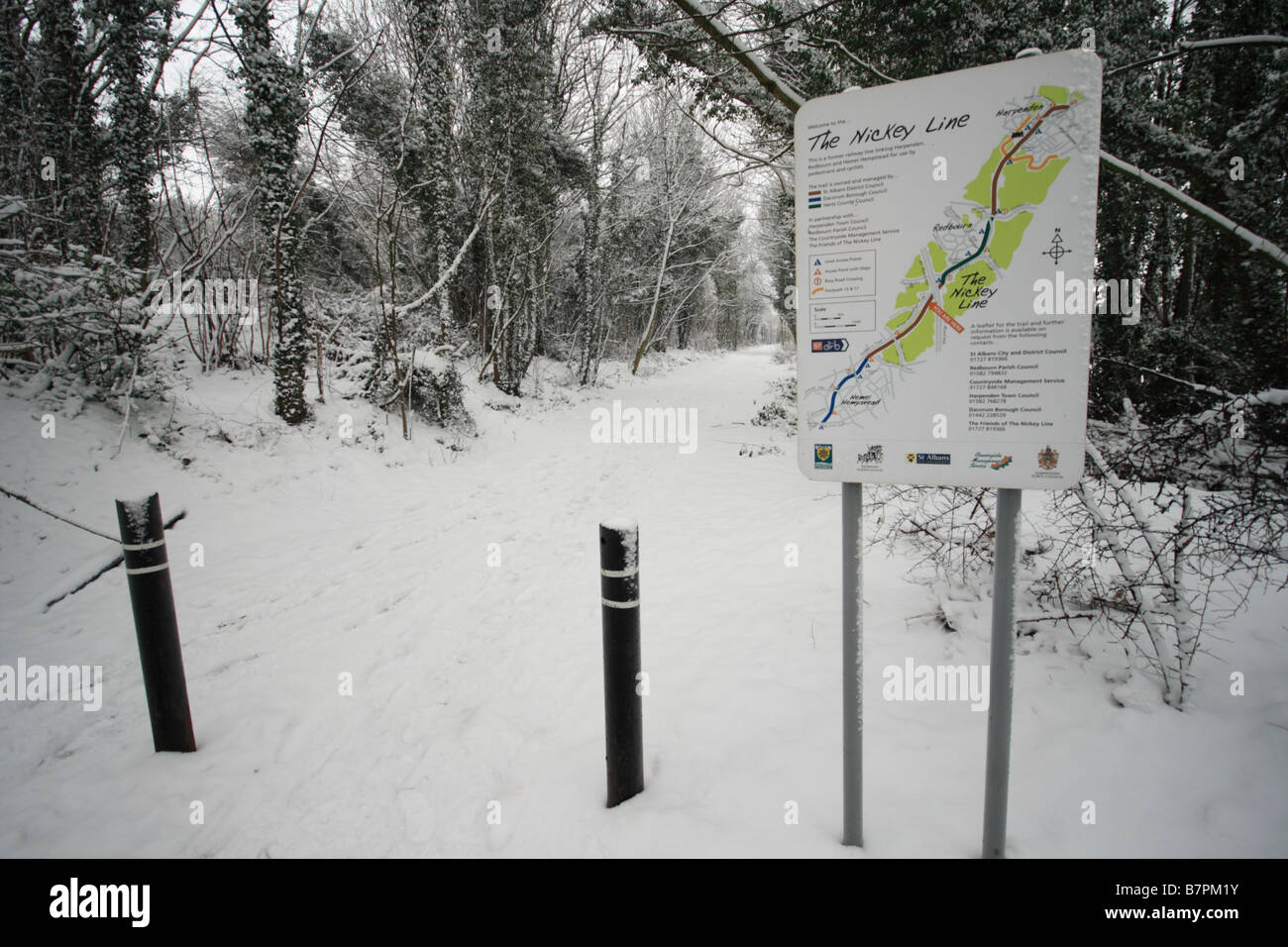 Nicky line in snow Stock Photo - Alamy