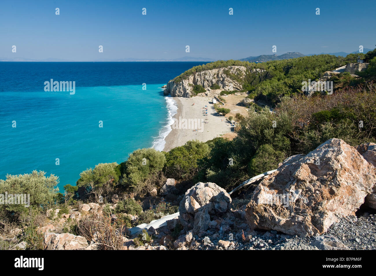 Beautiful beach on a greek island Stock Photo - Alamy