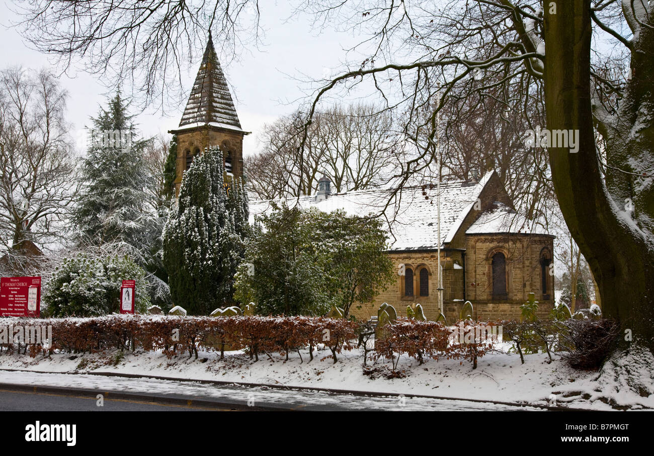 Church in the snow Stock Photo - Alamy
