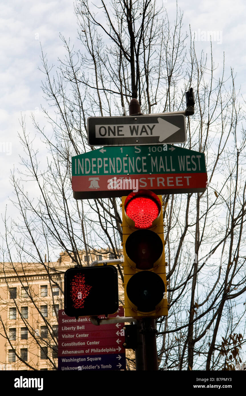 Double Red light- both for cars and pedestrians Stock Photo - Alamy