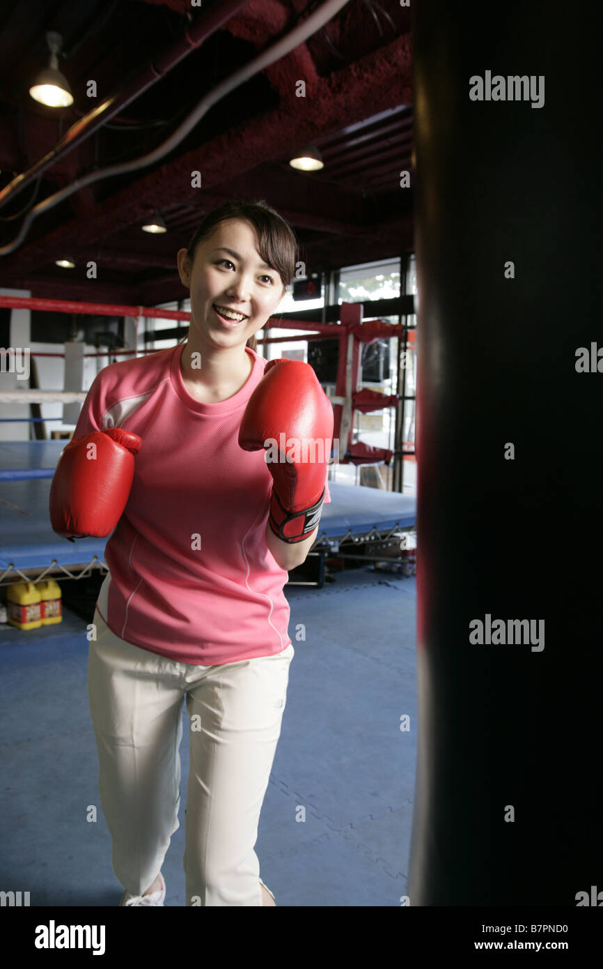 A woman boxing Stock Photo - Alamy