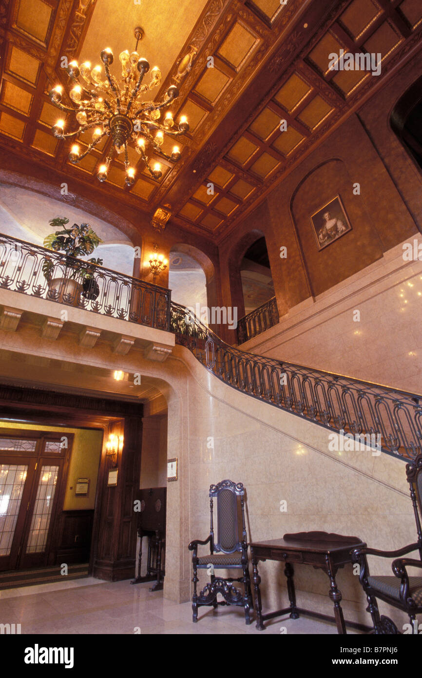 Staircase inside Chateau Frontenac, Quebec City, Canada Stock Photo - Alamy