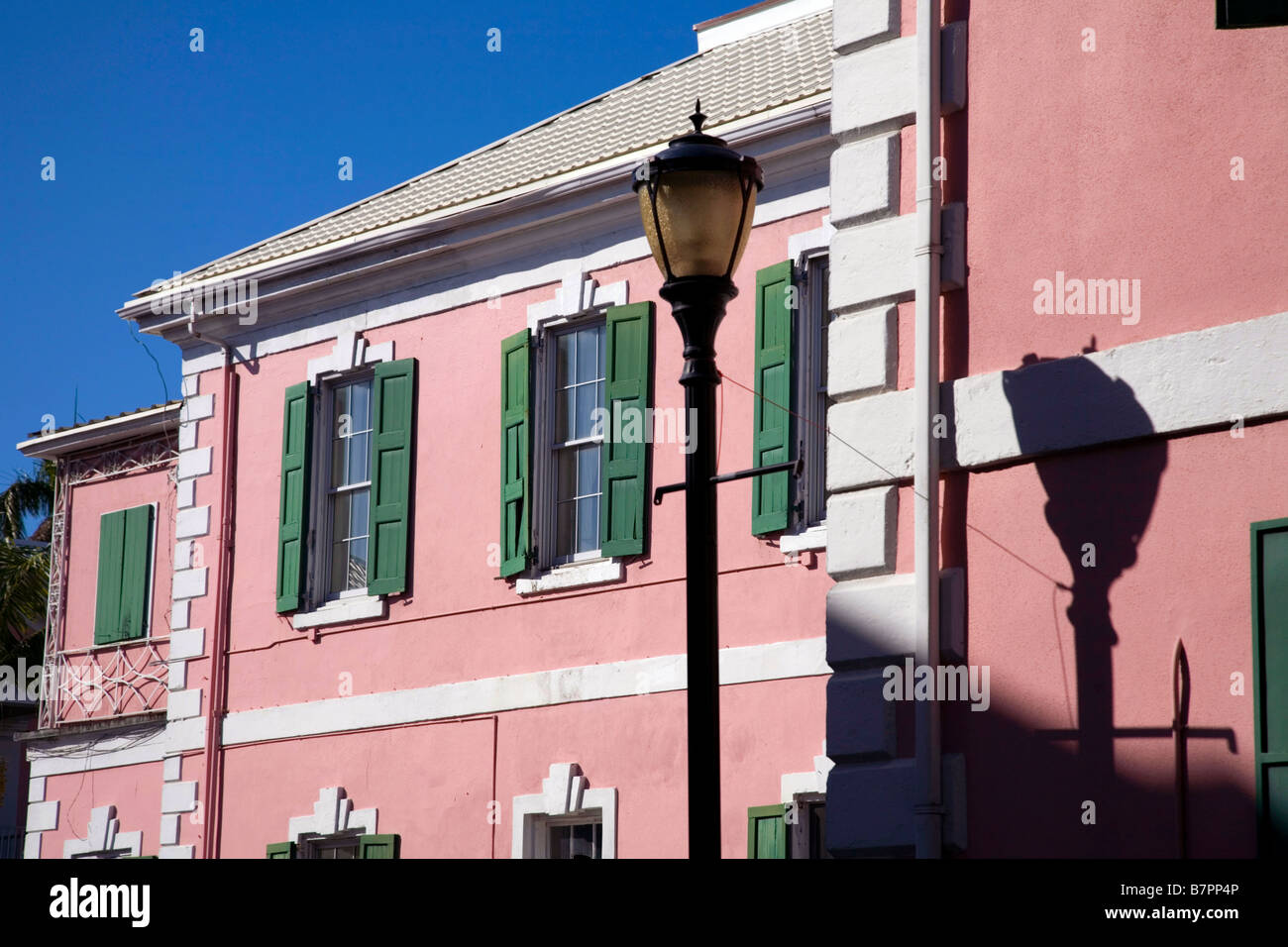 Pink government building in downtown Nassau Bahamas Stock Photo - Alamy