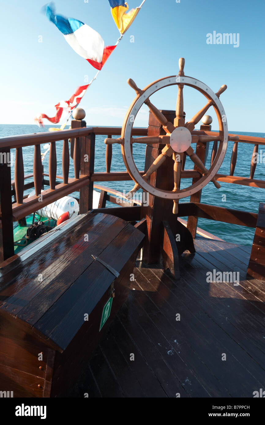 steering wheel of a ship Stock Photo - Alamy