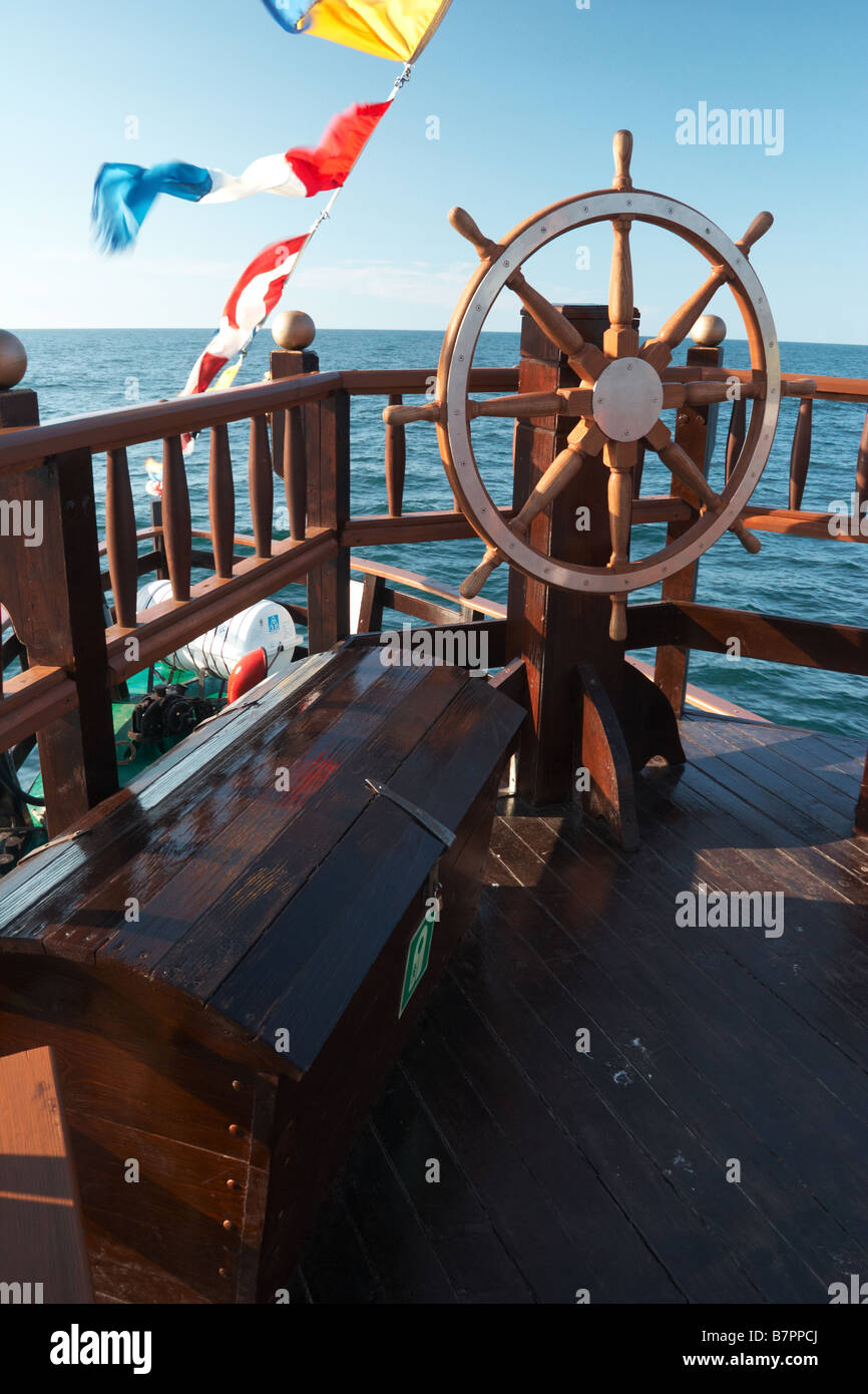 steering wheel of a ship Stock Photo - Alamy
