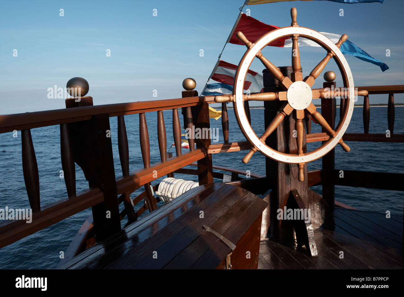 steering wheel of a ship Stock Photo - Alamy