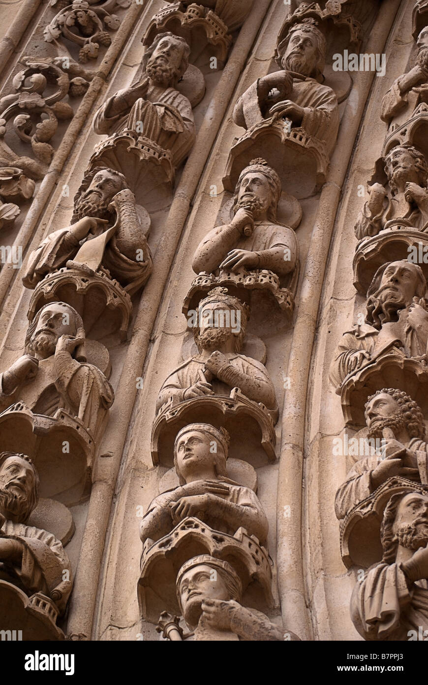 Archway at entrance to Notre Dame Cathedral in Paris France Stock Photo ...