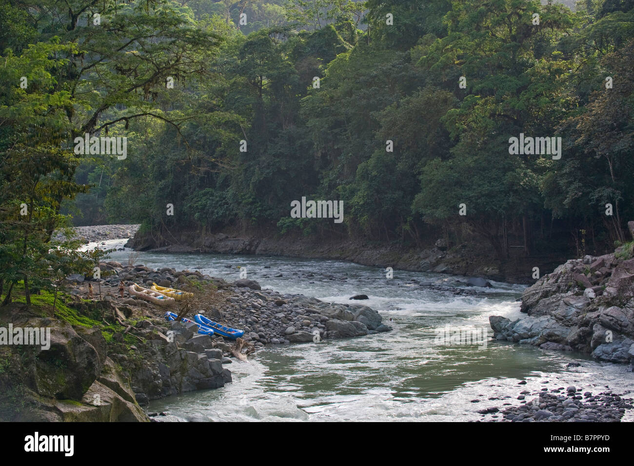 Central America, Costa Rica. The wild and beautiful Pacuare River Stock ...