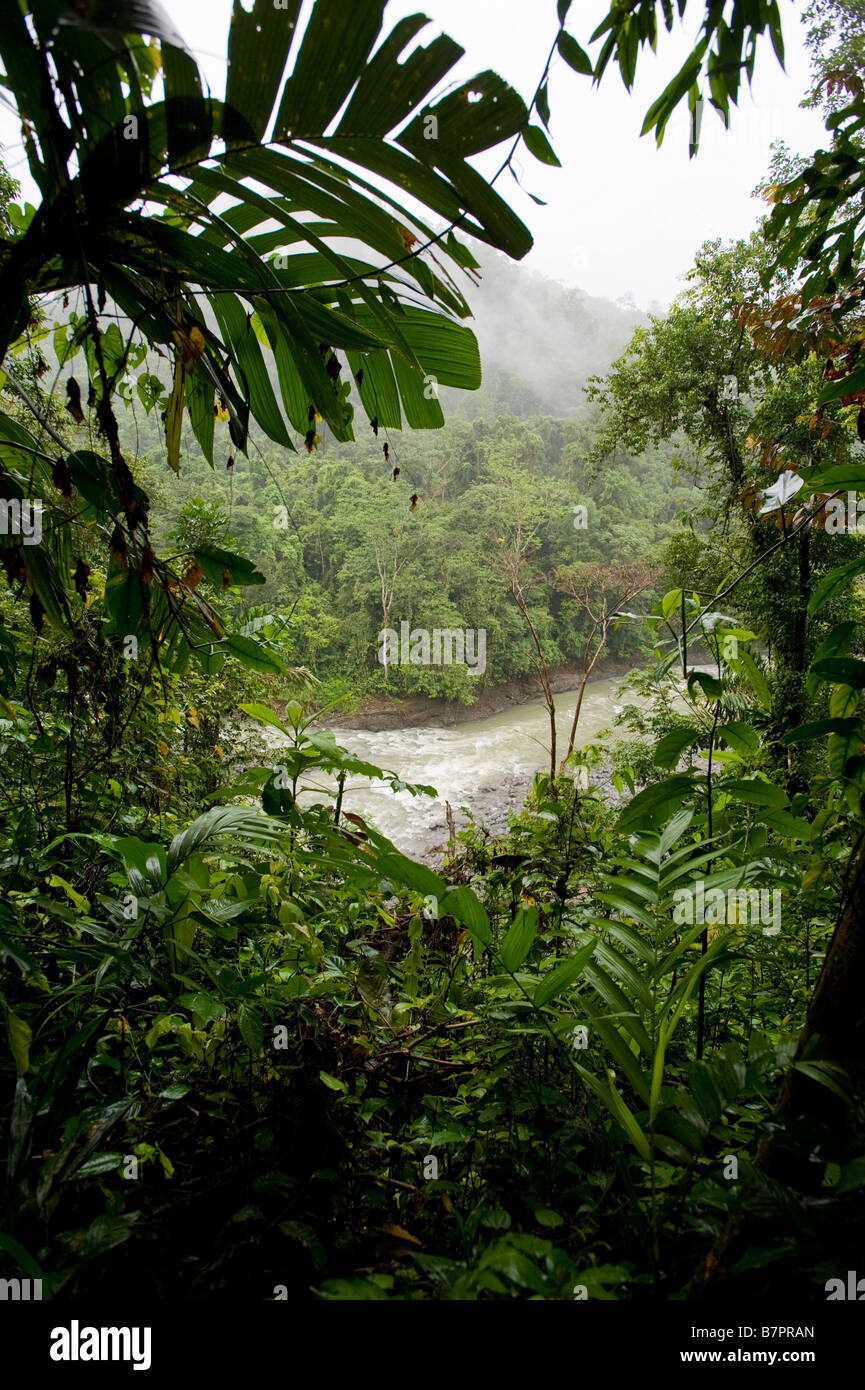 Central America, Costa Rica. The Pacuare River flowing through the ...