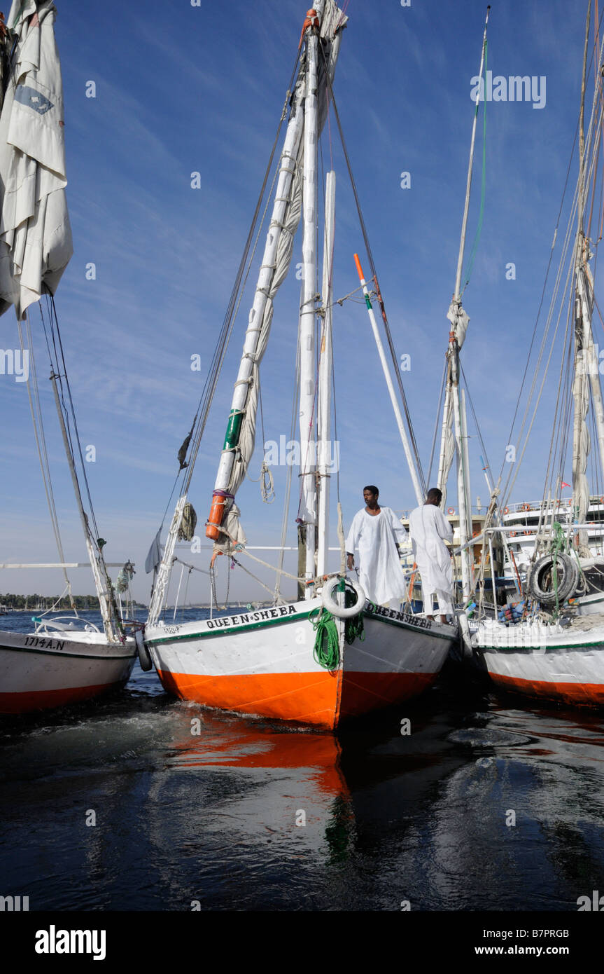 Felucca Boats on the River Nile on a Nile Cruise, Egypt Stock Photo - Alamy