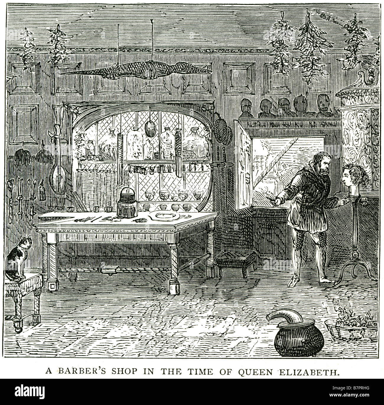 Barbers Shop Queen Elizabeth Traditional house room inside barber (from ...