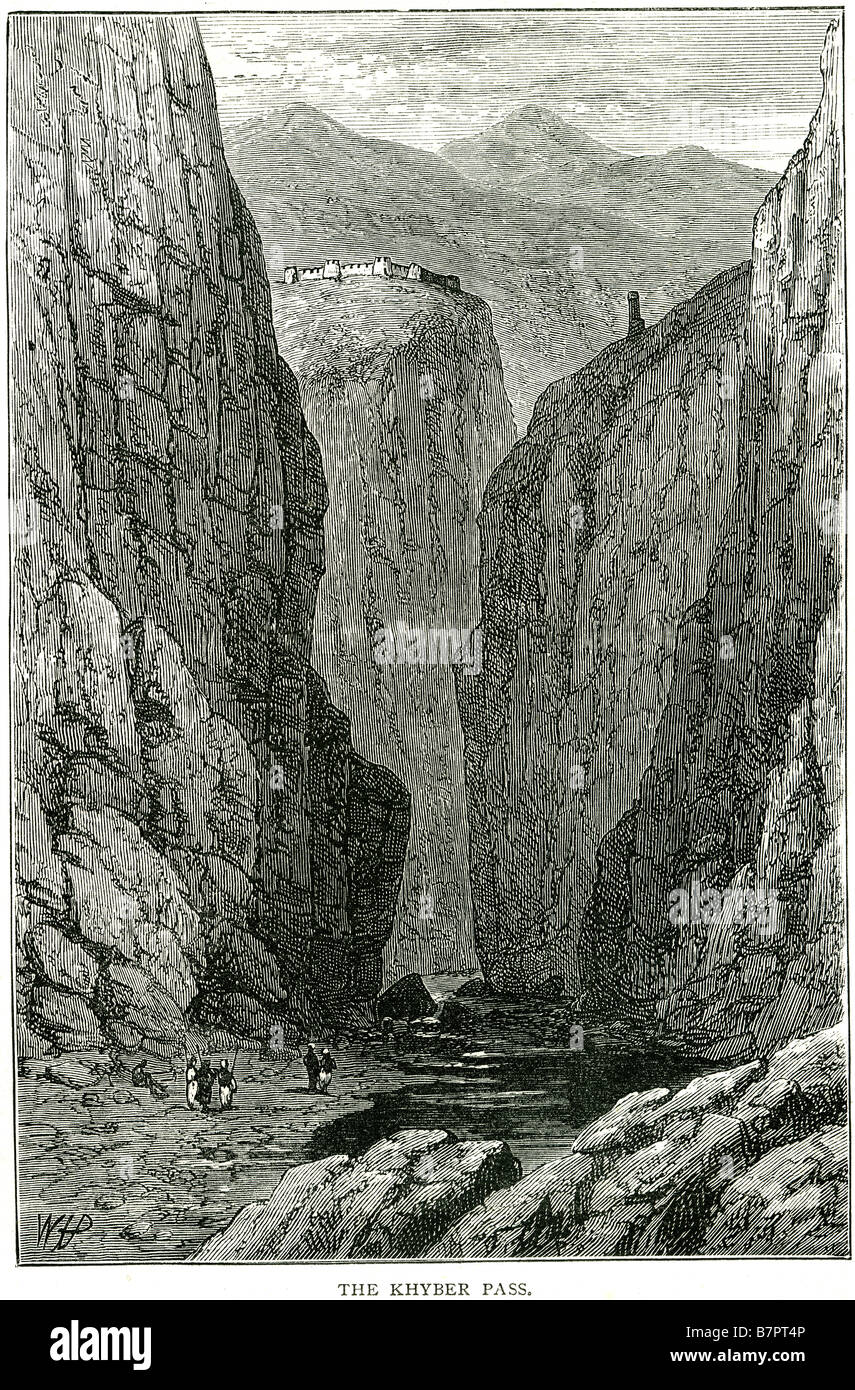 Khyber Pass Khaiber Khaybar Pakistan Afghanistan valley mountain fort ...