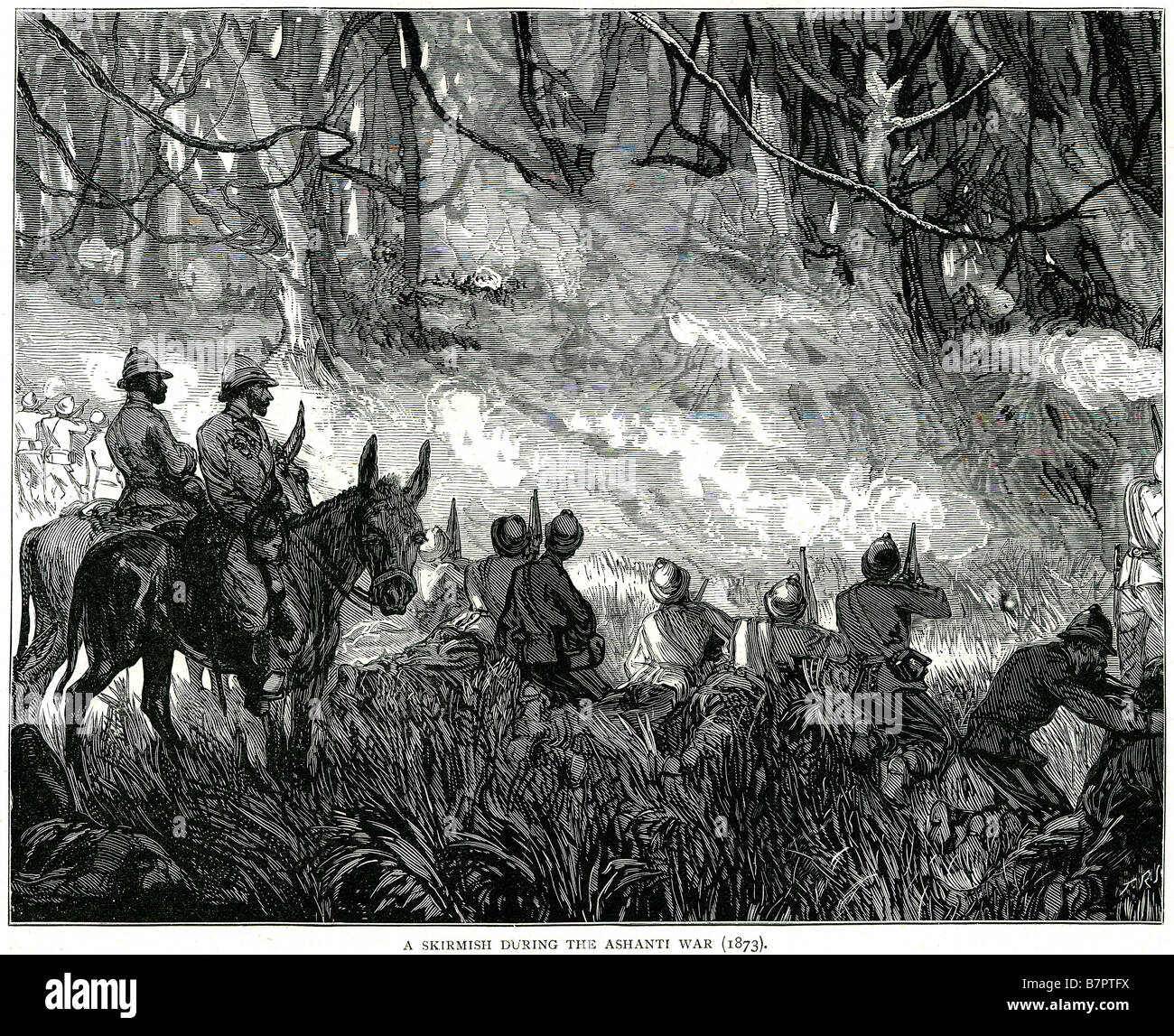 Skirmish During Ashanti War 1873 Kumasi Third Anglo-Asante jungle ...