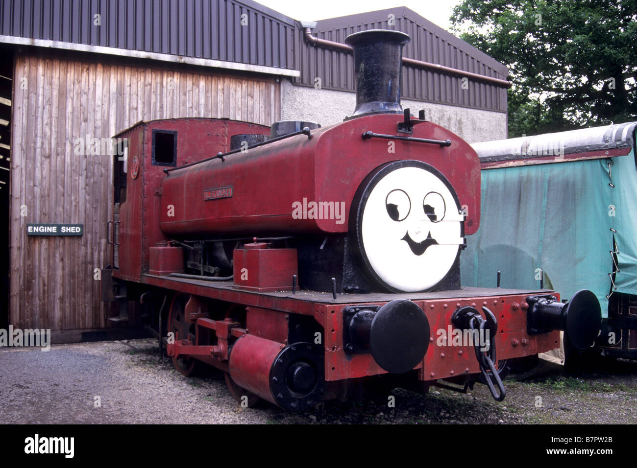 Thomas the Tank engine style train engine Stock Photo - Alamy