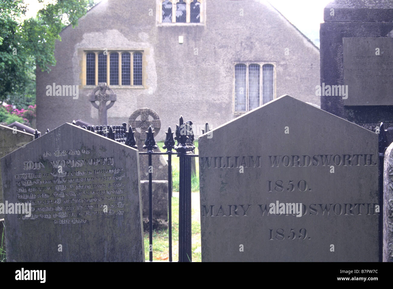 William Wordsworth Tomb stone, Saint Oswald's Church Grasmere, Cumbria ...