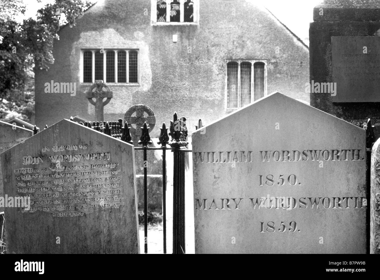 William Wordsworth Tomb stone, Saint Oswald's Church Grasmere, Cumbria ...