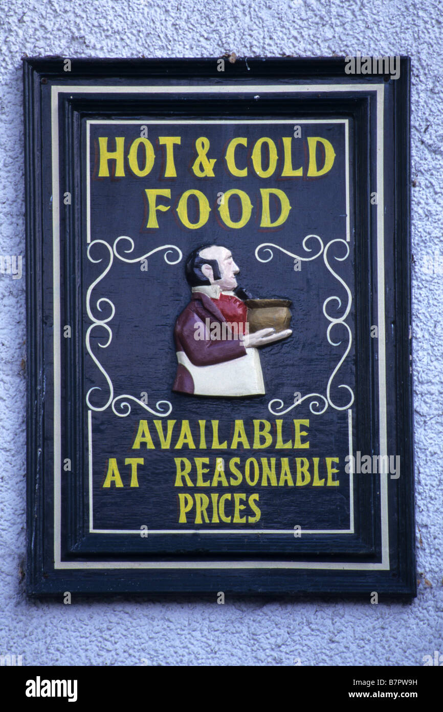 Hot & cold food sign, UK Stock Photo - Alamy