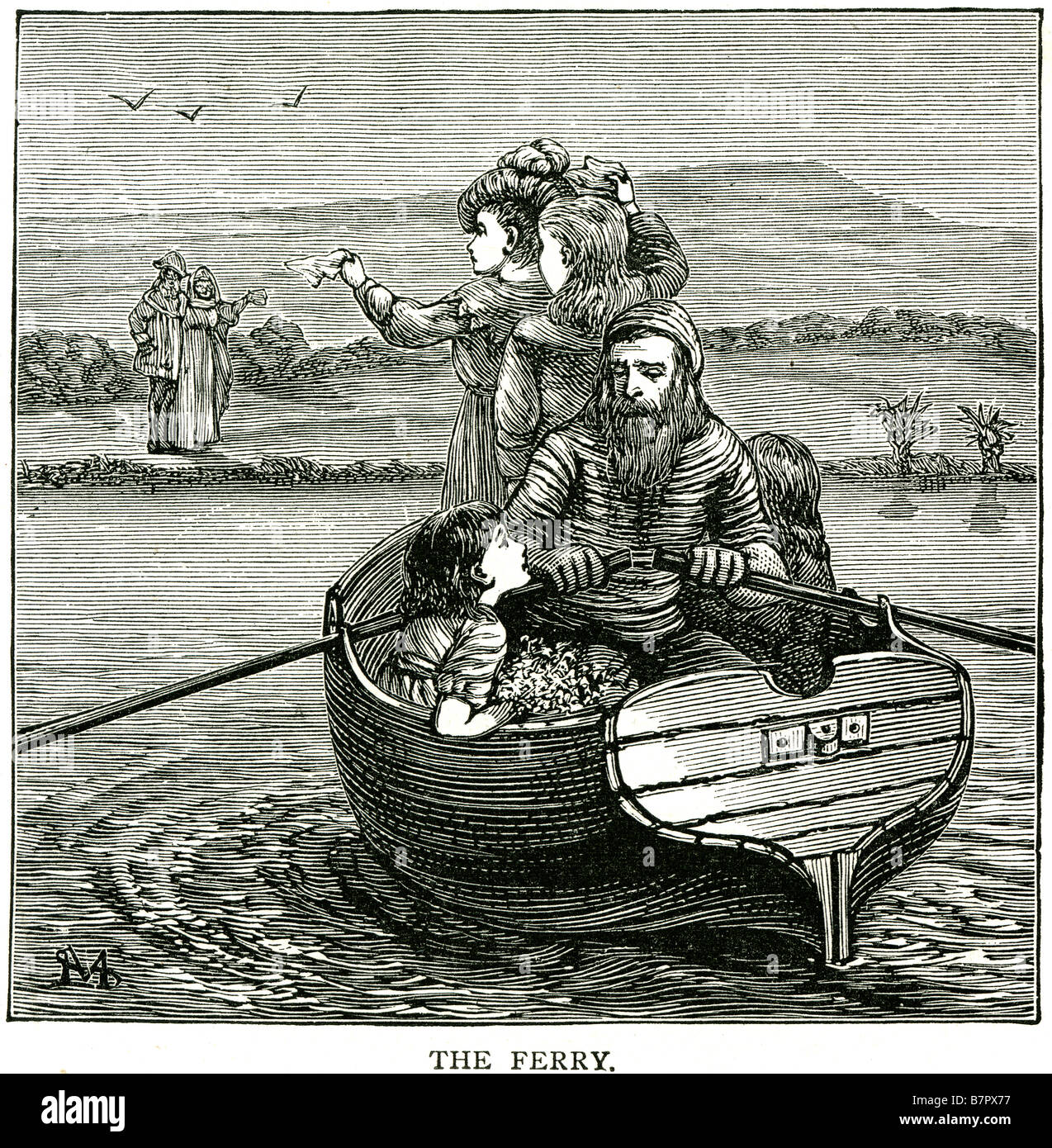 the ferry boating passage transport river water sea banks goodbye ...