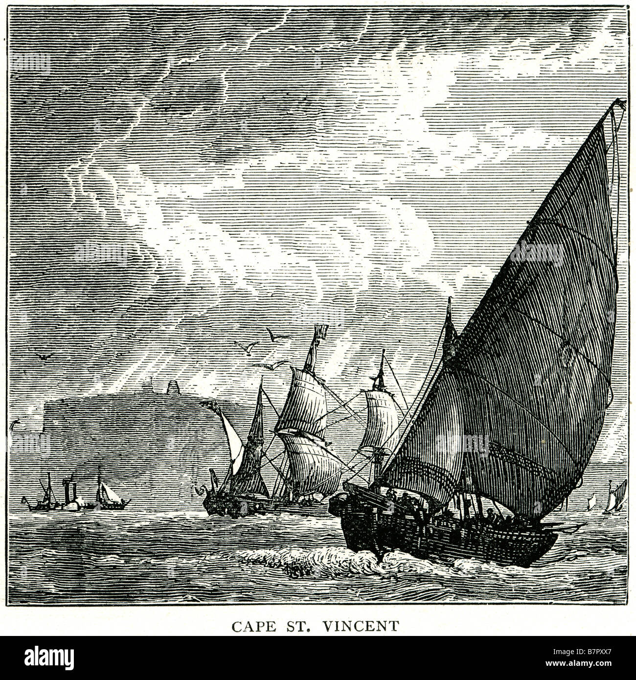 Boat in storm illustration hi-res stock photography and images - Alamy