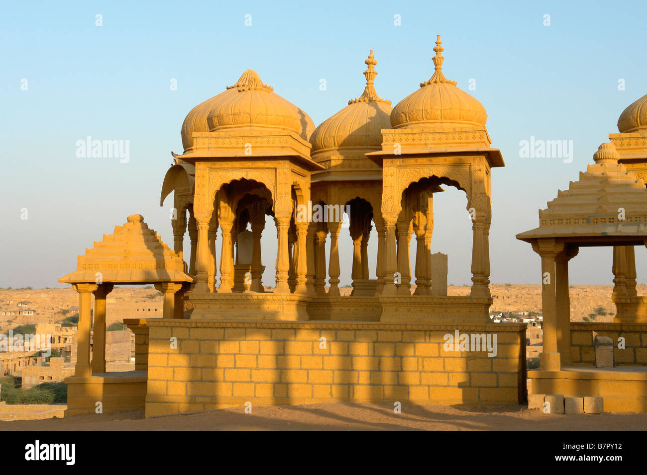 sandstone cenotaph buildings at bada bagh or barra bagh by evening ...