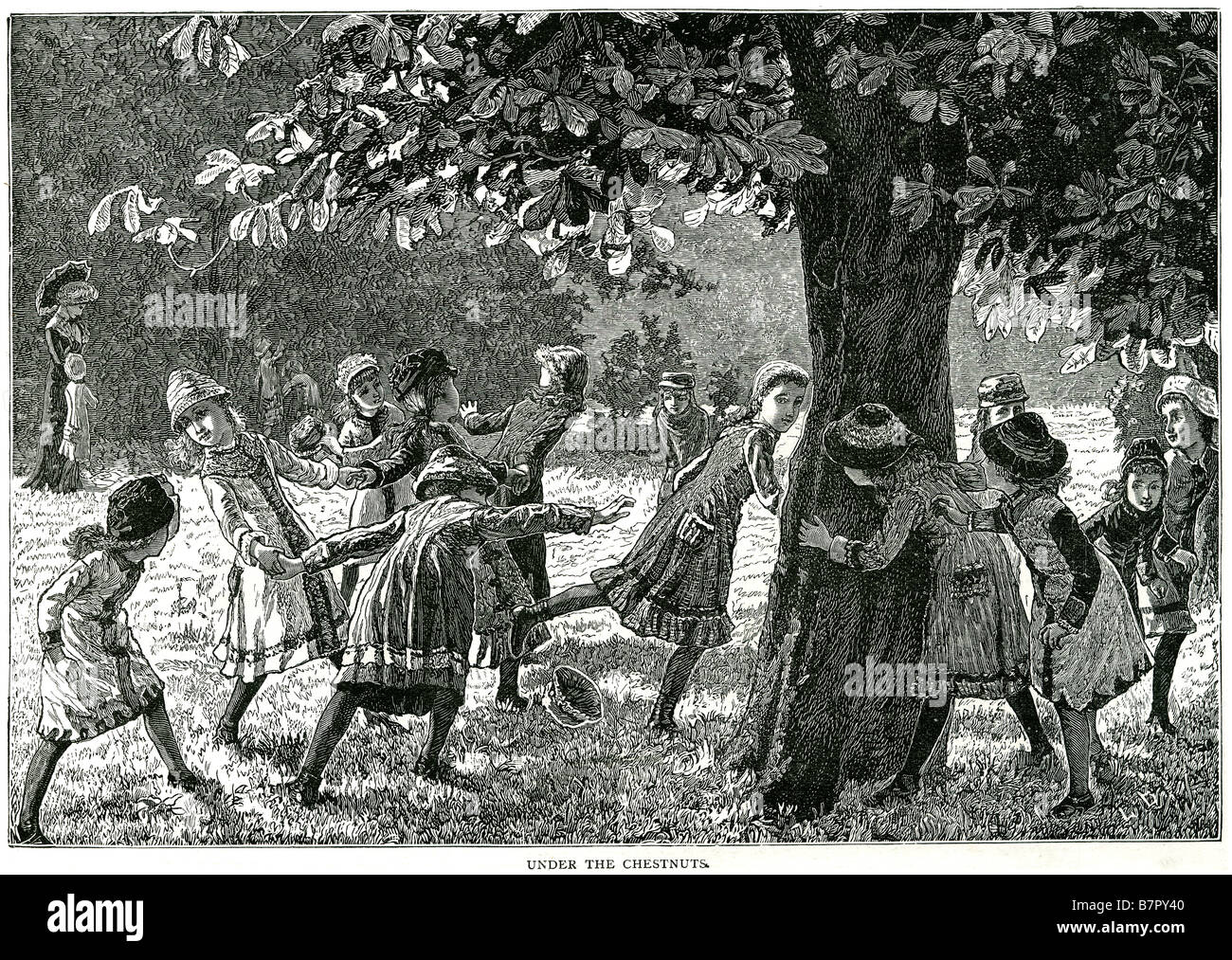 Under Chestnut Tree Hide and Seek Ring A Ring A Roses Kids Playing Park ...