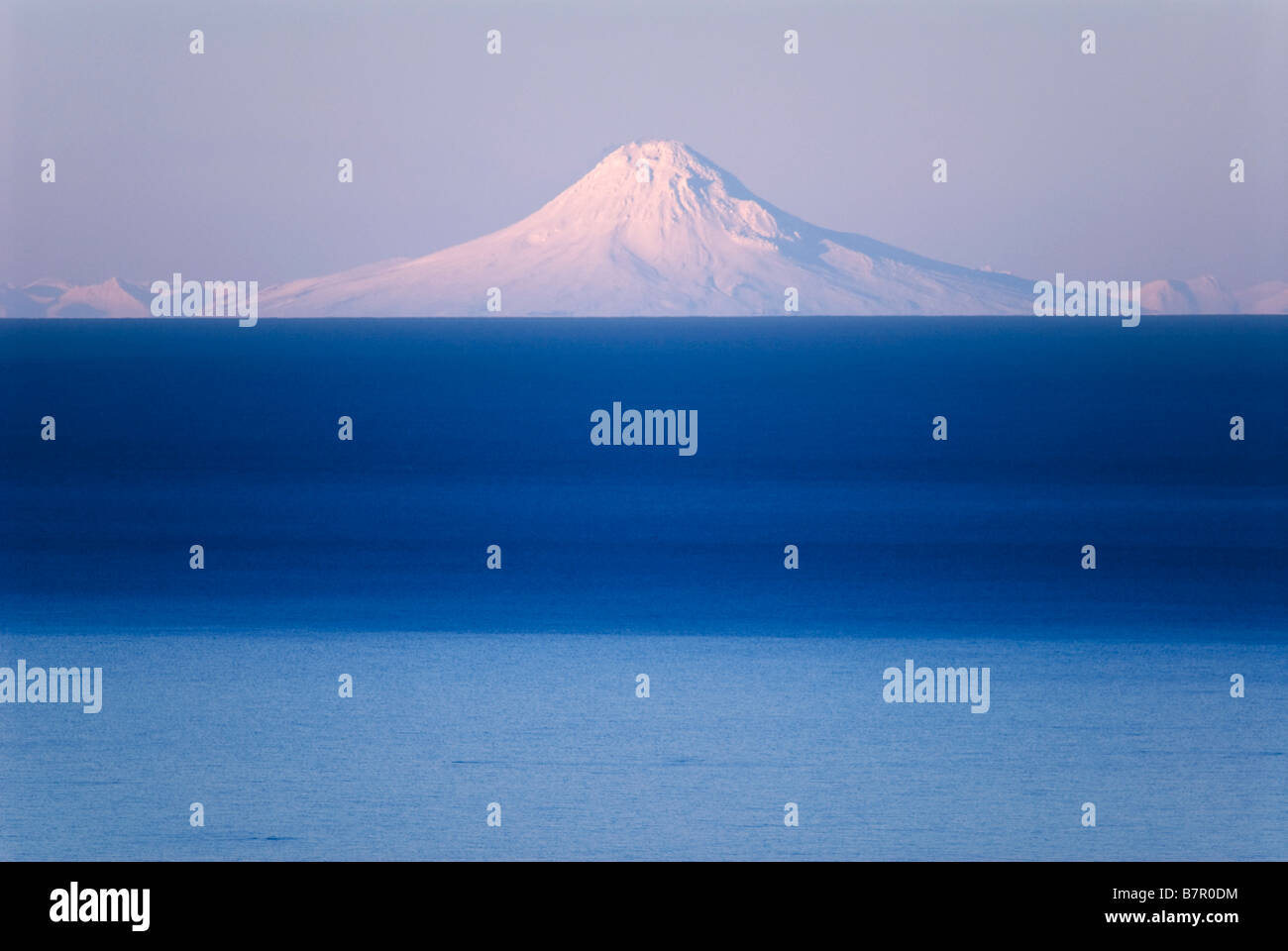 Mt. Augustine seen across Cook Inlet from the Kenai Peninsula in ...