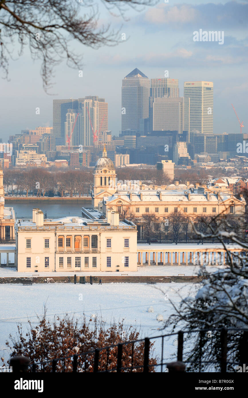 View of Greenwich and Docklands area of London, UK Stock Photo - Alamy