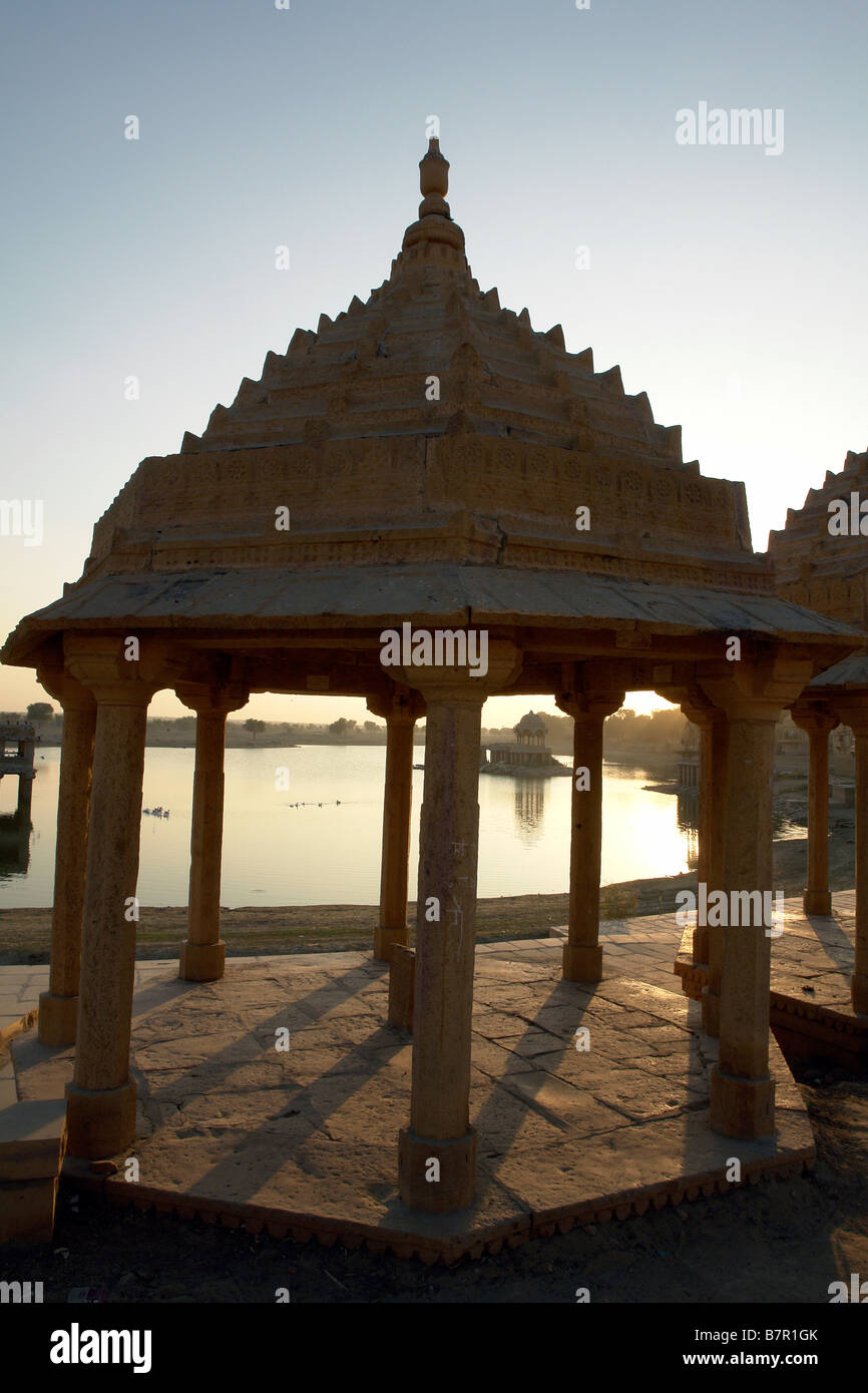 temple building at gadi sagar by evening light Stock Photo - Alamy