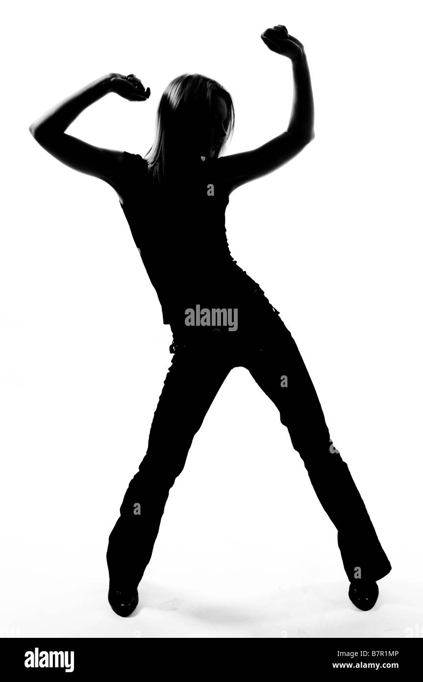 Young female model in a strong pose and form as a silhouette Stock ...