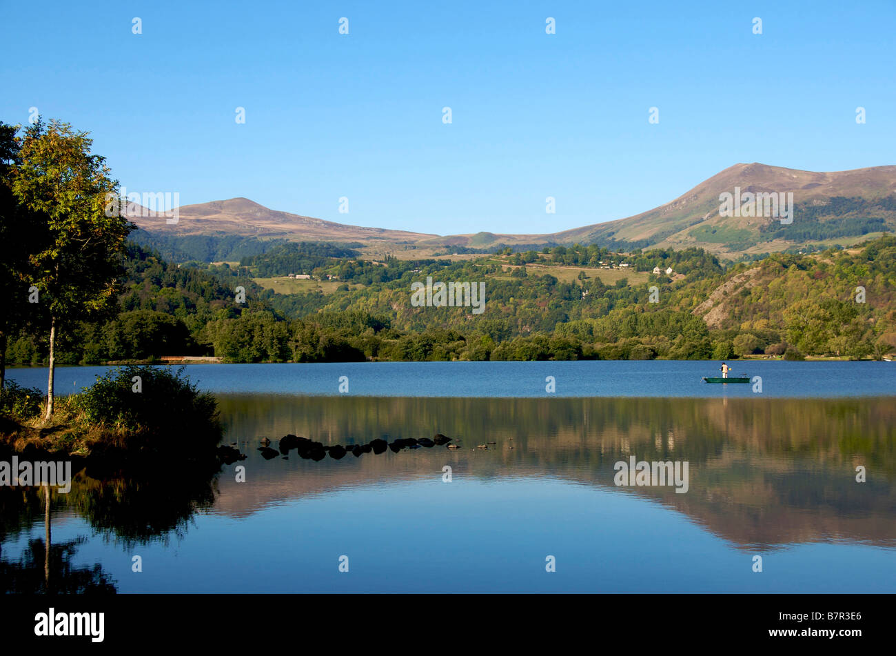 Lac Chambon lake, Puy-de-Dôme, Region Auvergne, France, Europe Stock ...